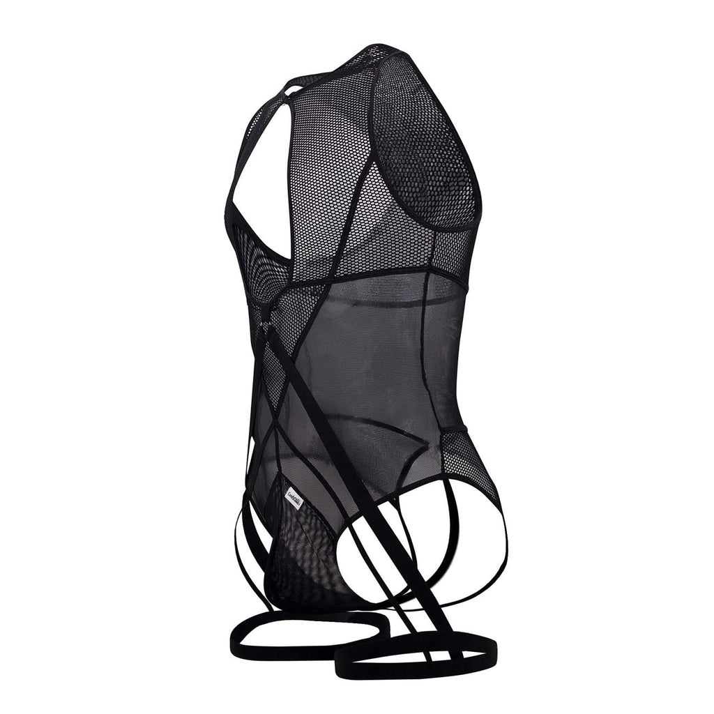 CandyMan 99650X Mesh Bodysuit Black Plus Sizes